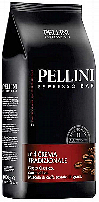 1 ק''ג פולי קפה PELLINI ESPRESSO BAR NO.4 CREMA TRADIZIONALE | קופידילס מכונות קפה