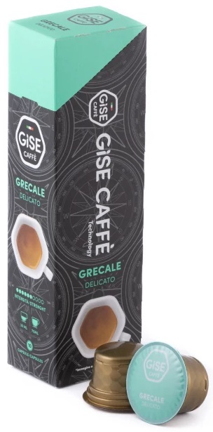 10 קפסולות תואם קפיטאלי תוצרת איטליה GISE CAFFE Grecale חוזק 6/10 ...